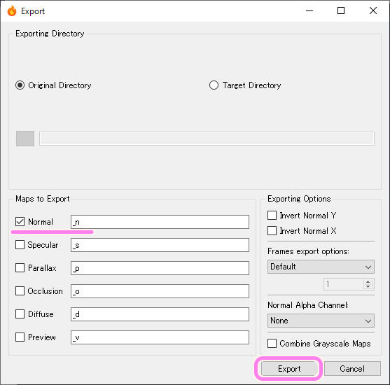 Laigter-ノーマルマップの画像のエクスポート2 | Compota-Soft-Press
